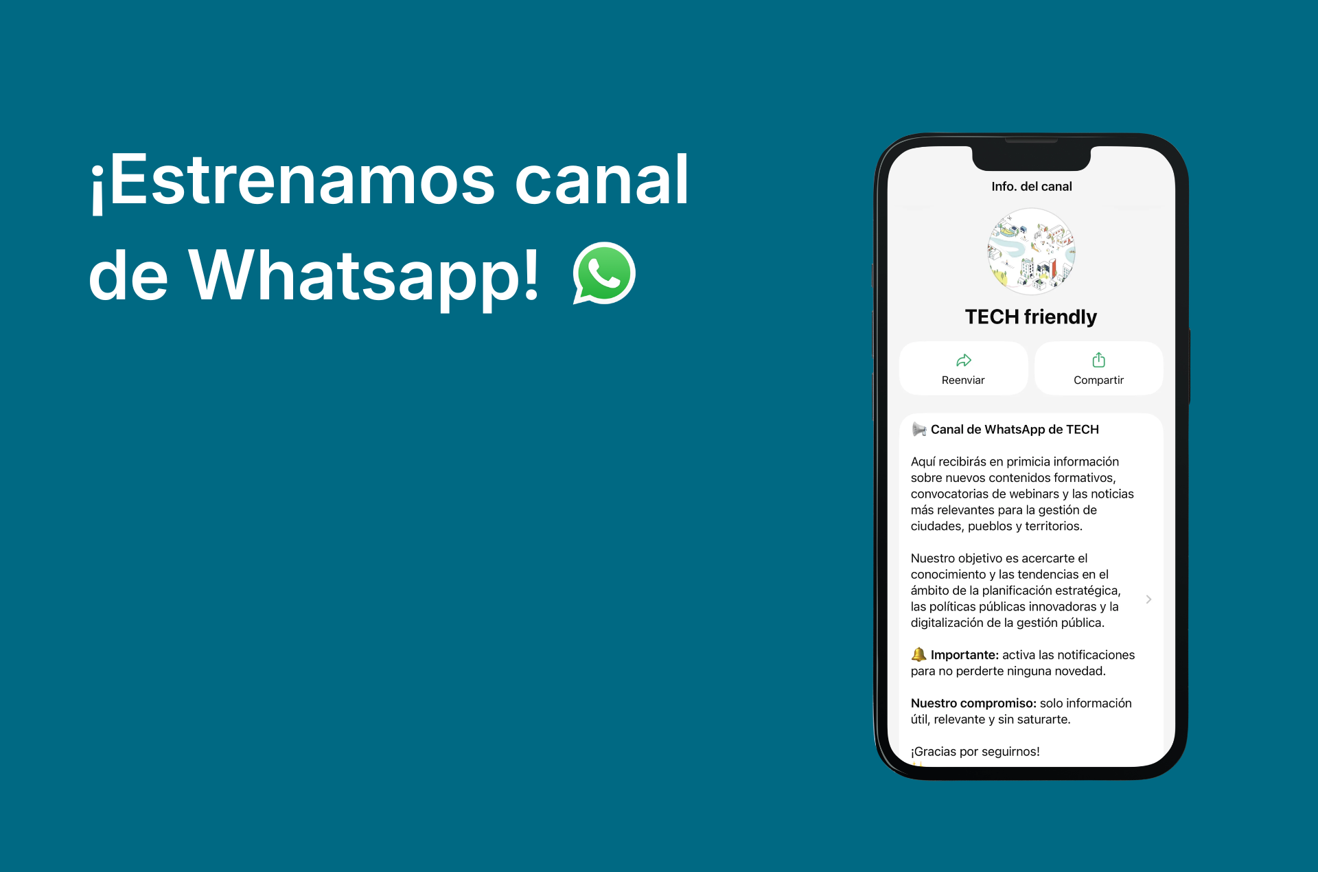 Estrenamos canal de WhatsApp - TECH friendly